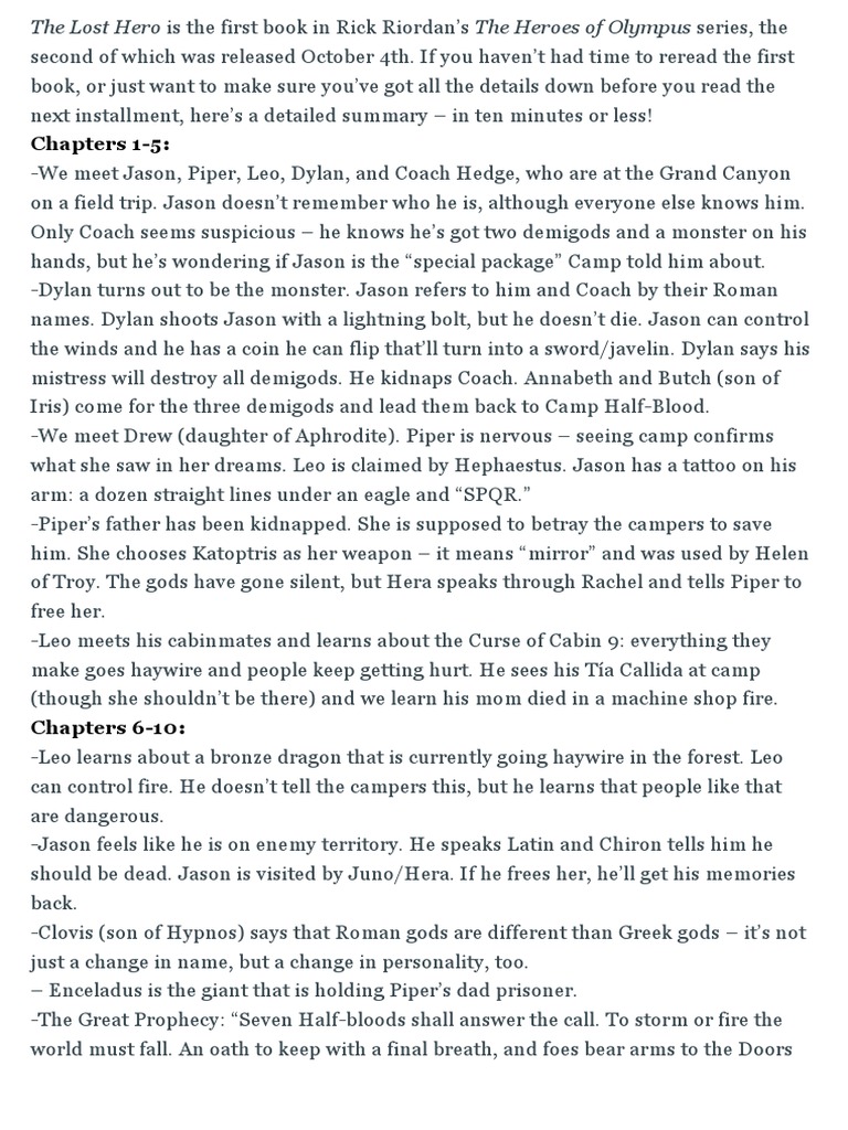 The Lost Hero | PDF | Ancient Greek Religion | Mythology