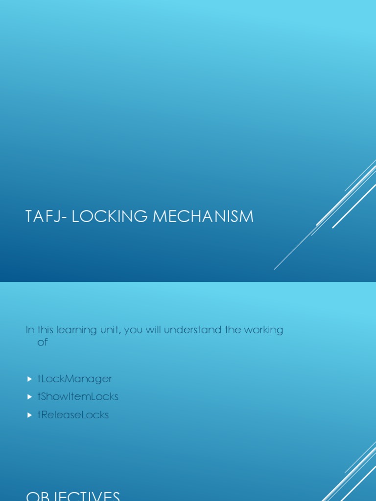 TAFJ Locking Mechanism Guide | PDF | Command Line Interface | Information Technology Management