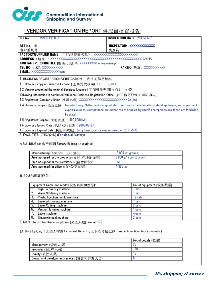 8 CISS - Vendor VERIFICATION REPORT EXAMPLE PDF | PDF | Verification ...