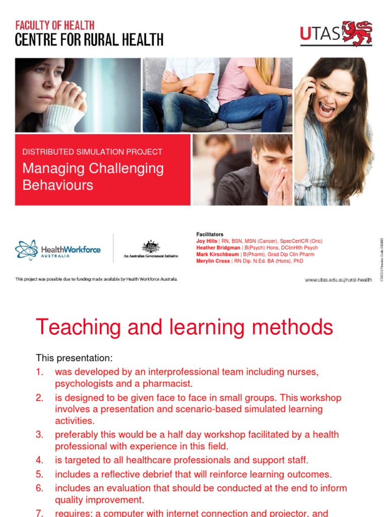 Managing Challenging Behaviours Slides | PDF | Bipolar Disorder | Mania