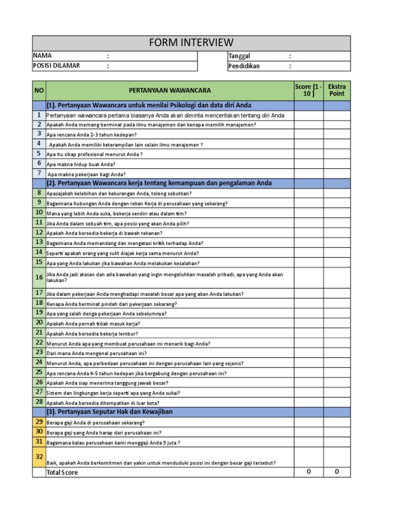 Form Interview - Ok | PDF