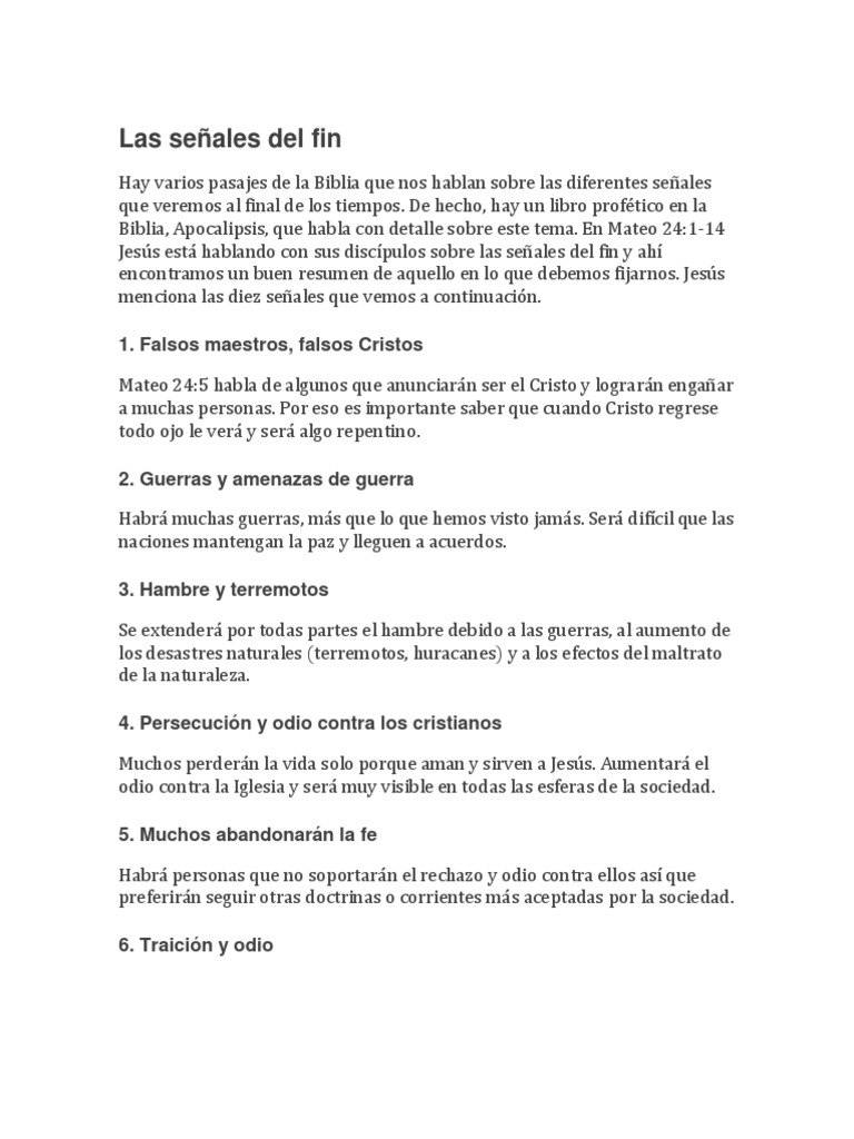 Señales Antes Del Fin | PDF
