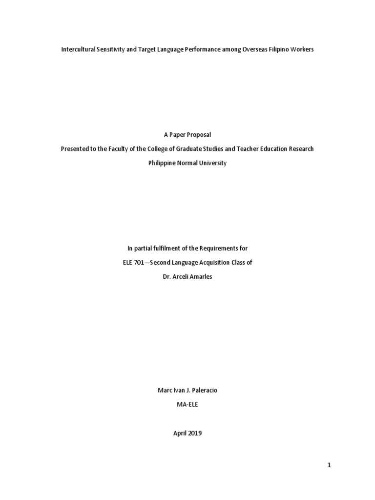 Intercultural Sensitivity and Target Language Proficiency Among ...