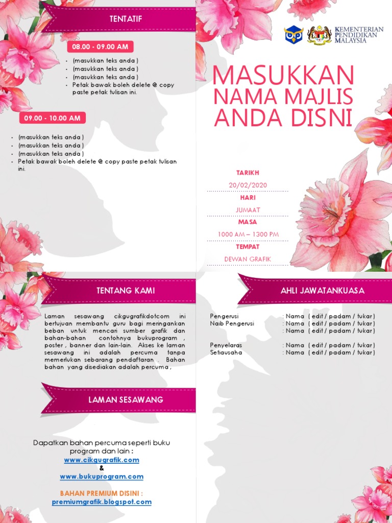 Buku Program Tema Floral (Cikgugrafikdotcom)