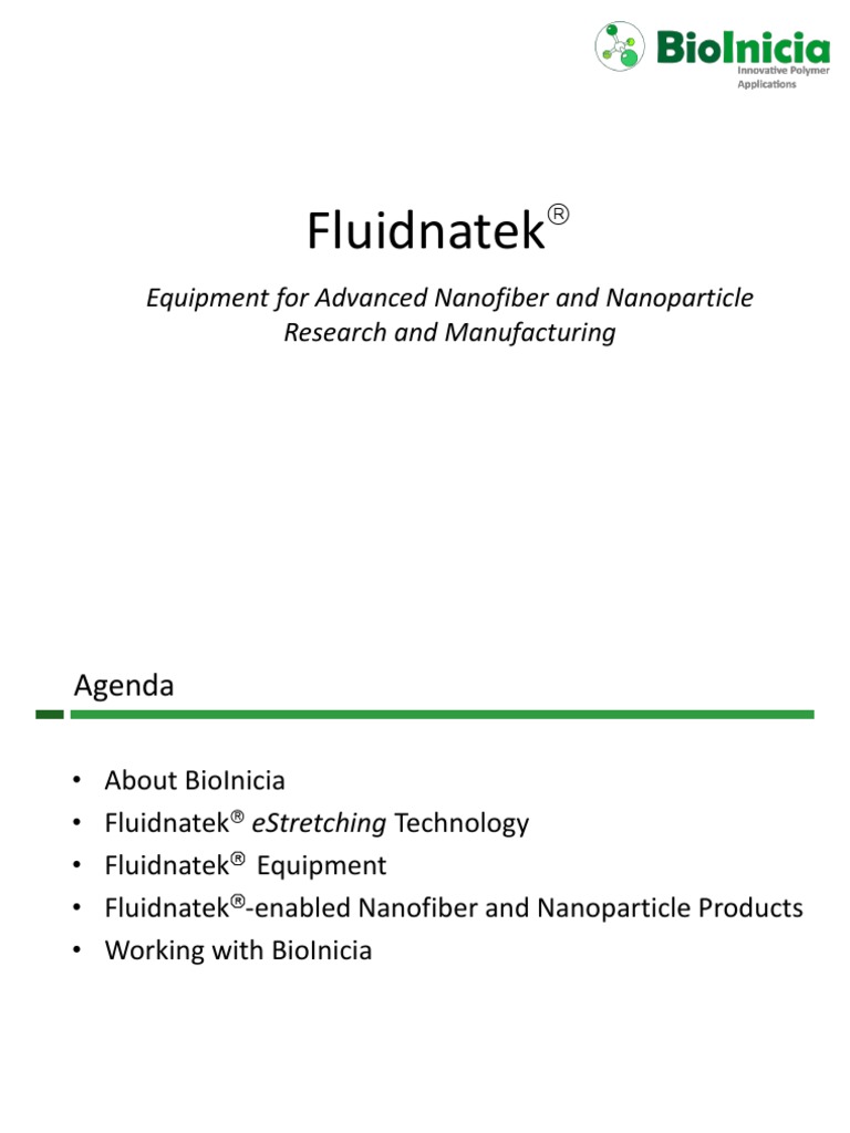 BioInicia (Company and Fluidnatek Introduction) | PDF | Chemistry ...