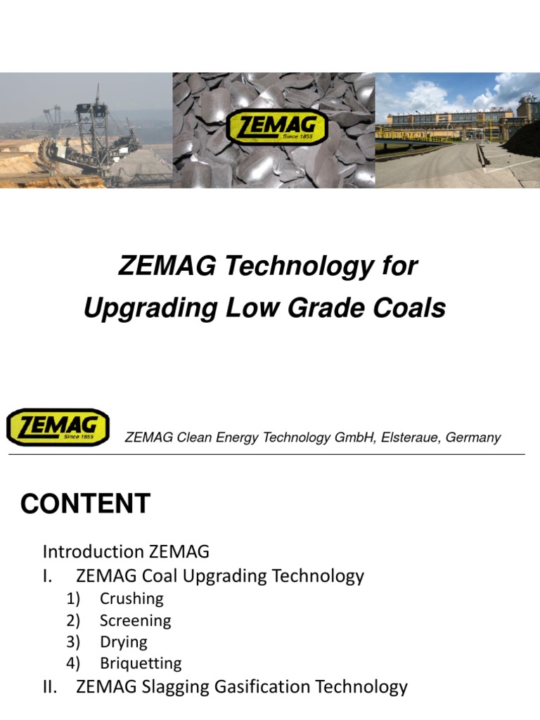 ZEMAG Coal Upgrading Technology Overview | PDF | Coal | Extrusion