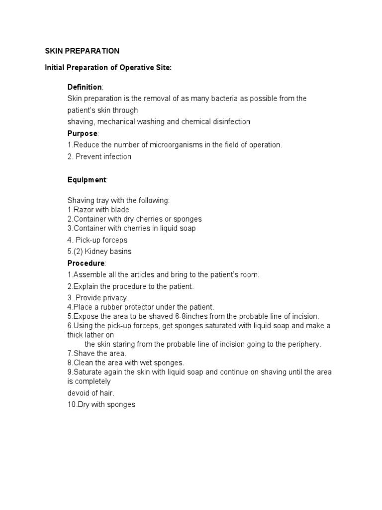 Skin Preparation&Draping | Download Free PDF | Surgery | Shaving