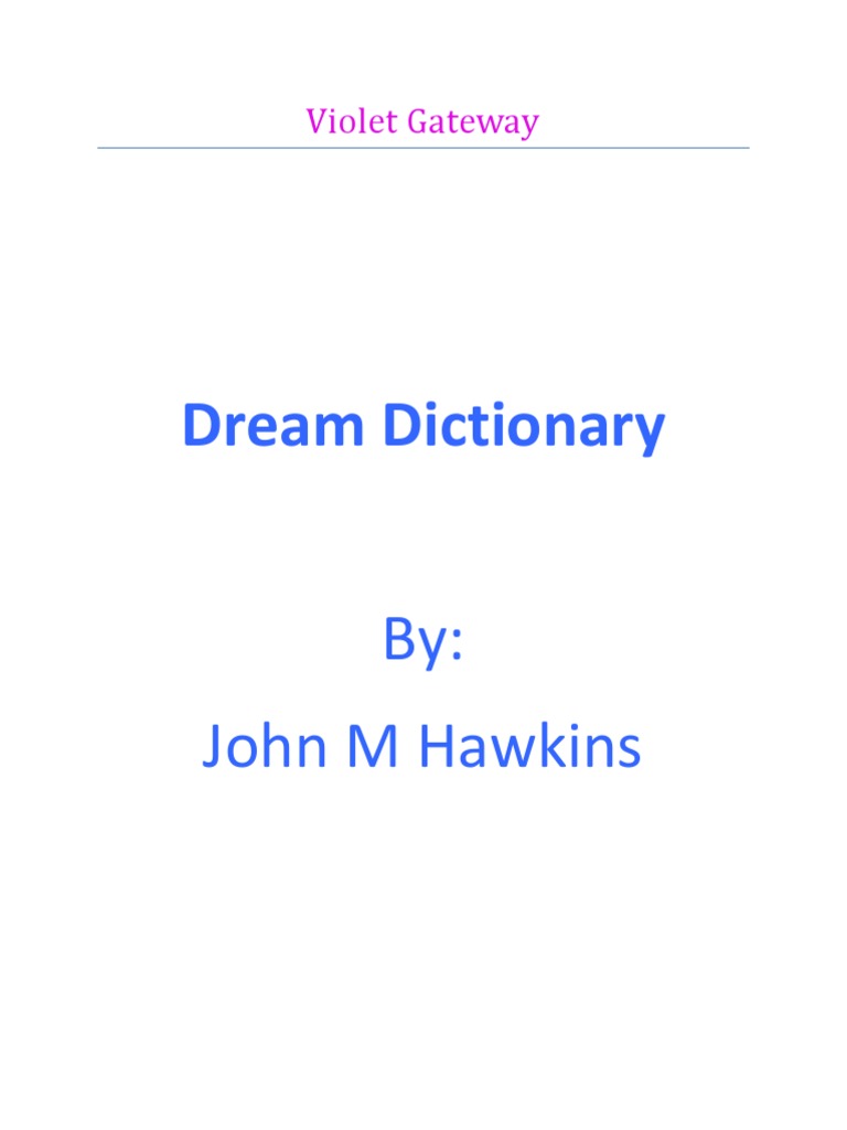 Dream Dictionary Pdf Dream Feeling