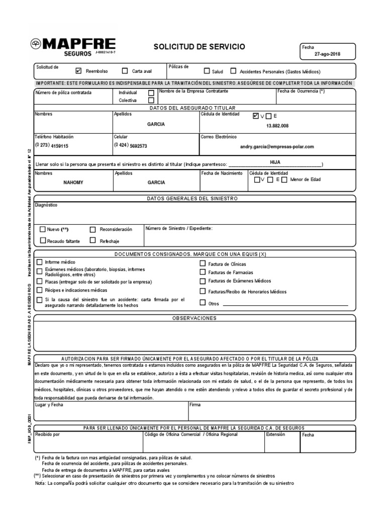 Ejemplo De Solicitud De Informe Medico