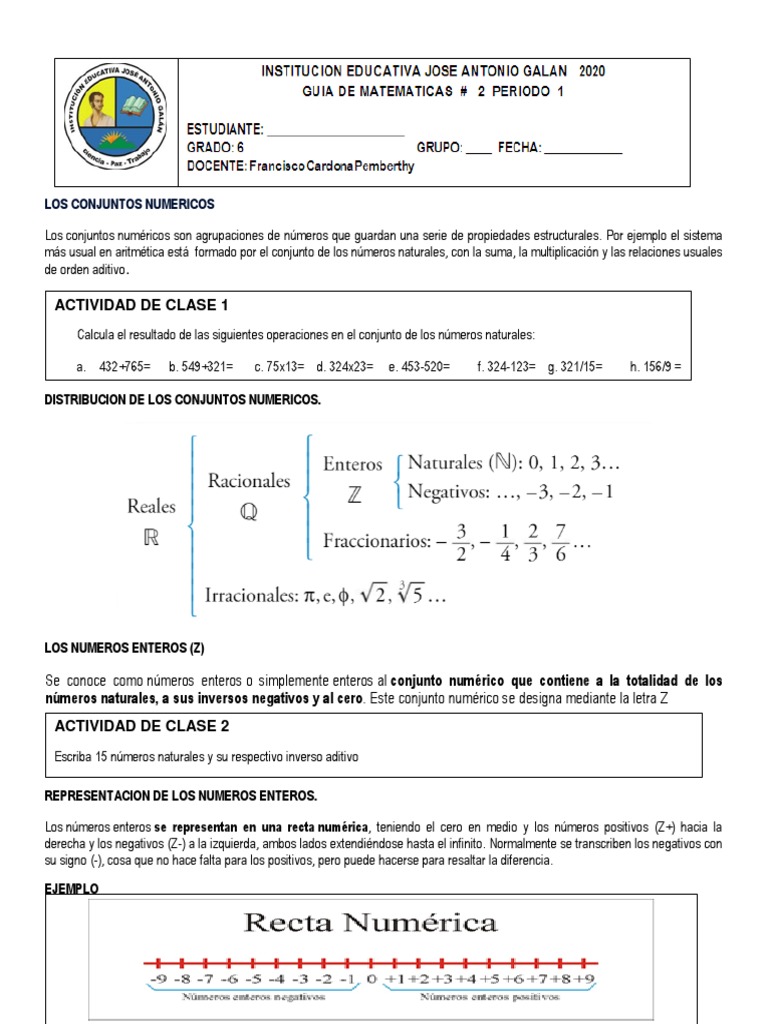 Guia Matematicas 1-2020 | PDF | Entero | Volumen Guia Matematicas 1-2020 | PDF | Entero | Volumen