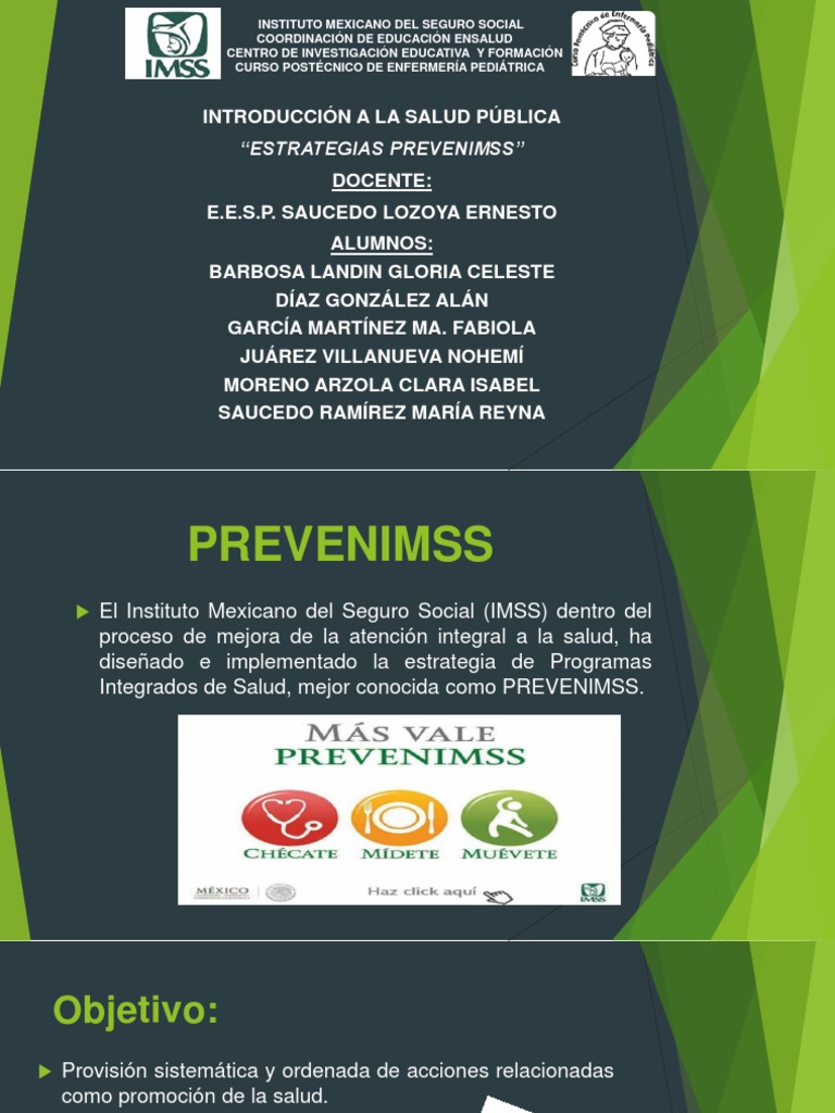 Estrategias PREVENIMSS en Salud Pública | PDF | Obesidad | Índice de ...