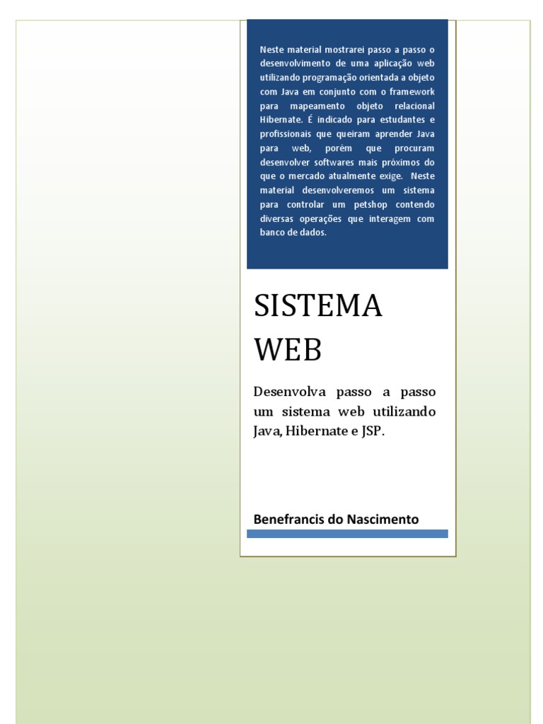 Desenvolva Passo A Passo Um Sistema Web Utilizando Java, Hibernate e ...