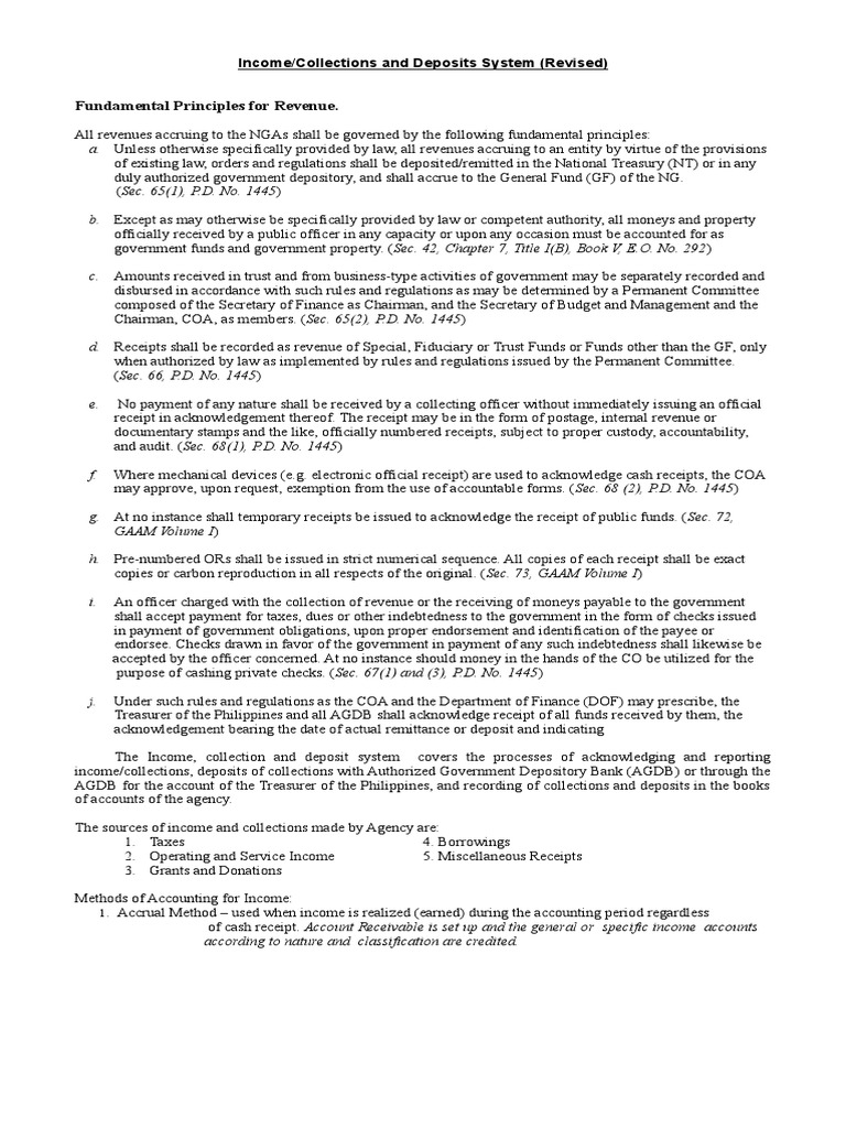 Income Collection Deposit System With Conversion | PDF | Debits And ...