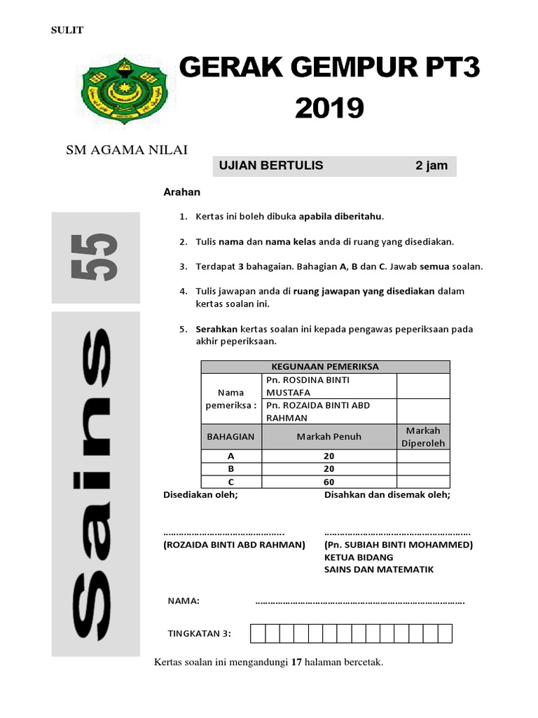 Gerak Gempur PT3 Sains 2019 | PDF