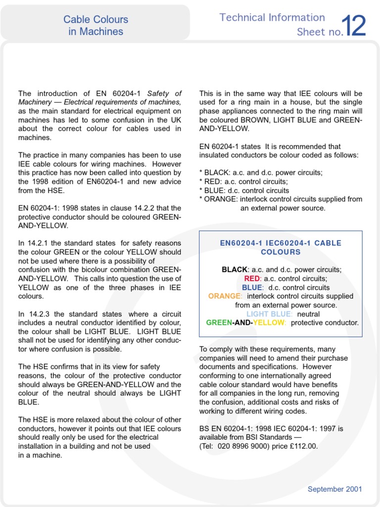 Cable Colours | PDF | Electrical Wiring | Alternating Current