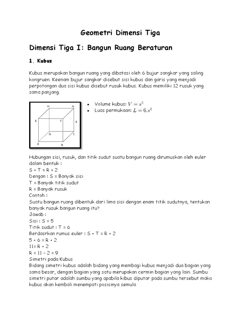Geometri Dimensi Tiga | PDF
