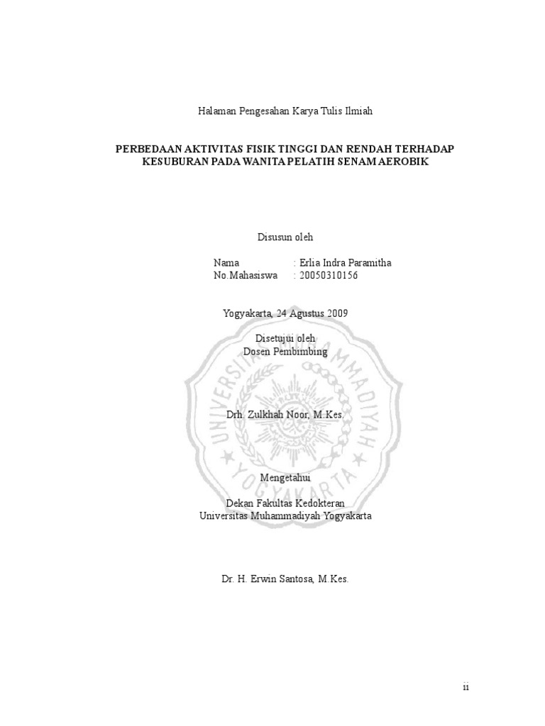 Halaman Pengesahan KTI | PDF