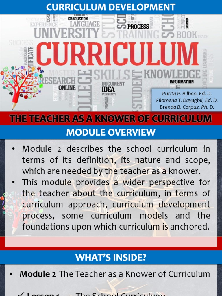 4 The Teacher As A Knower of Curriculum - Lesson 1 | PDF | Curriculum ...