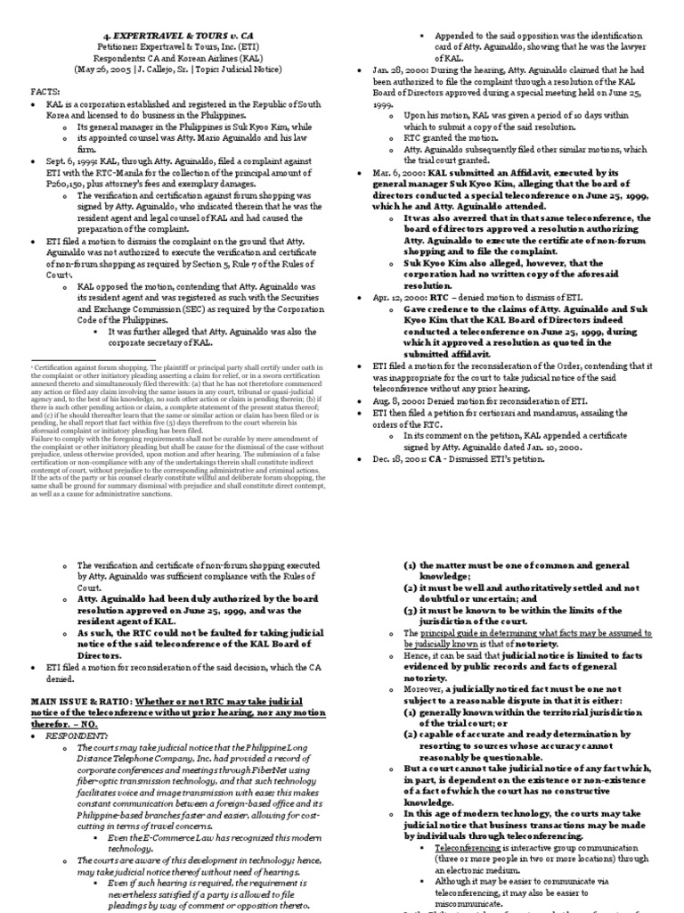Expertravel - Tours vs. CA | PDF | Complaint | Board Of Directors