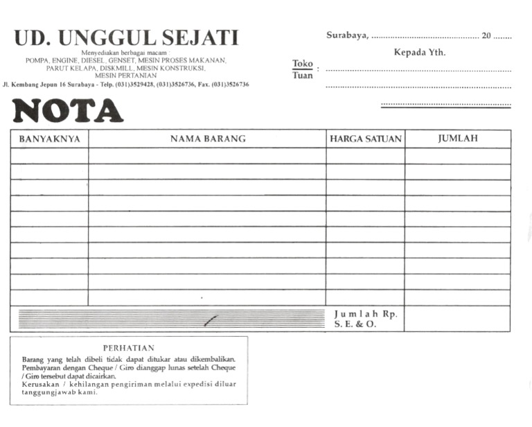 Nota Kosong PDF | PDF