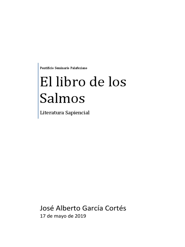 El Libro de Los Salmos | PDF | Salmos | David