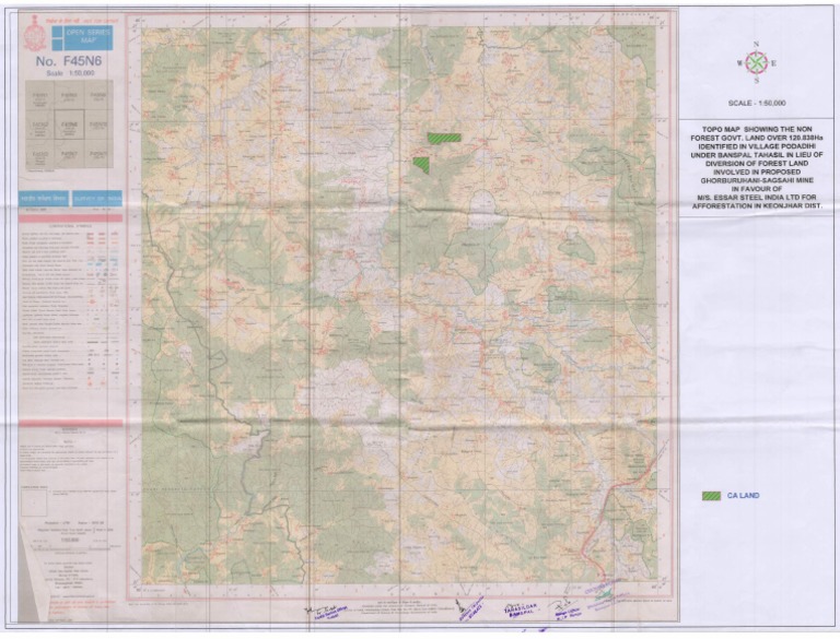 Survey of India Toposheet in 50000 Scale Indicating Location of The ...
