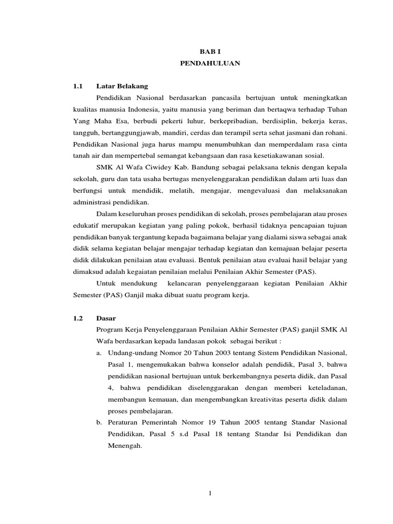 Program Kerja PAS | PDF