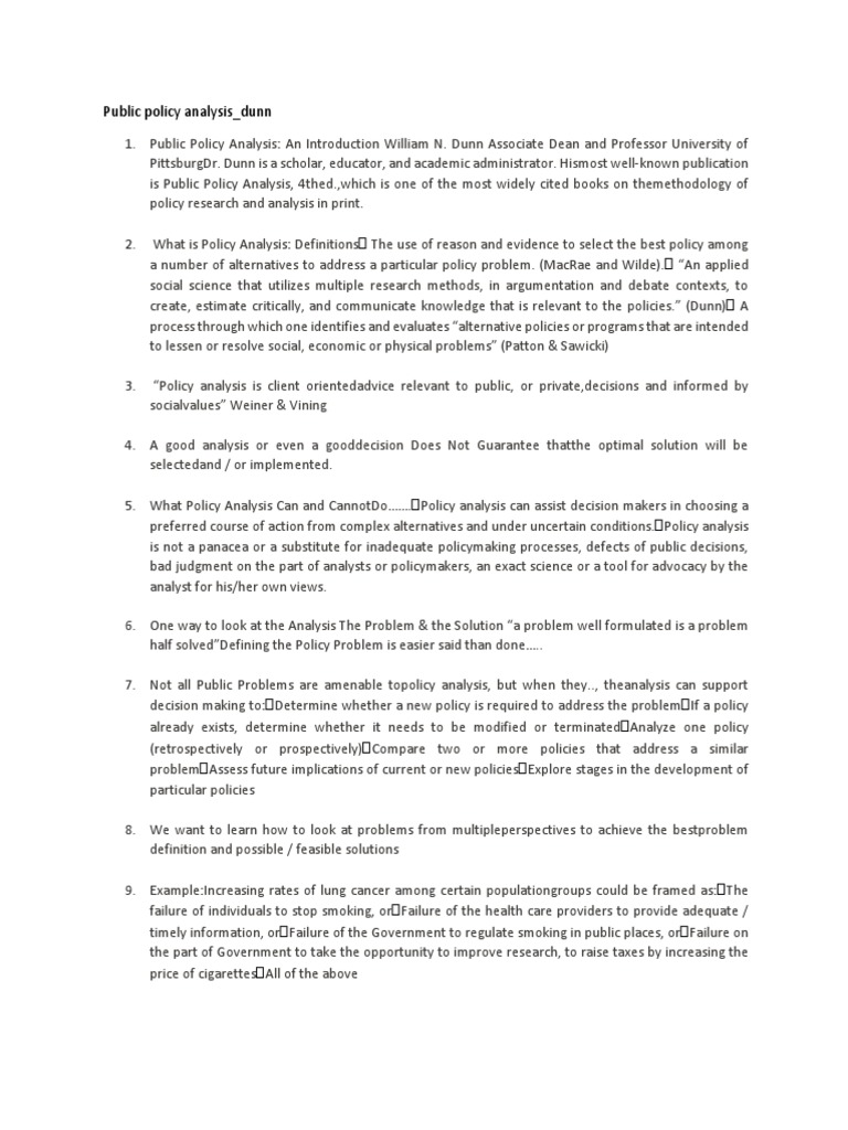 Public Policy Analysis | PDF | Policy Analysis | Evaluation