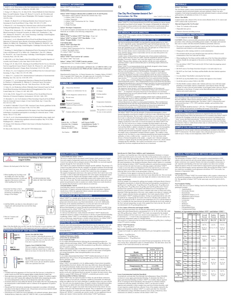 InSure ONE Instructions For Use | PDF | Colorectal Cancer | Digestive System
