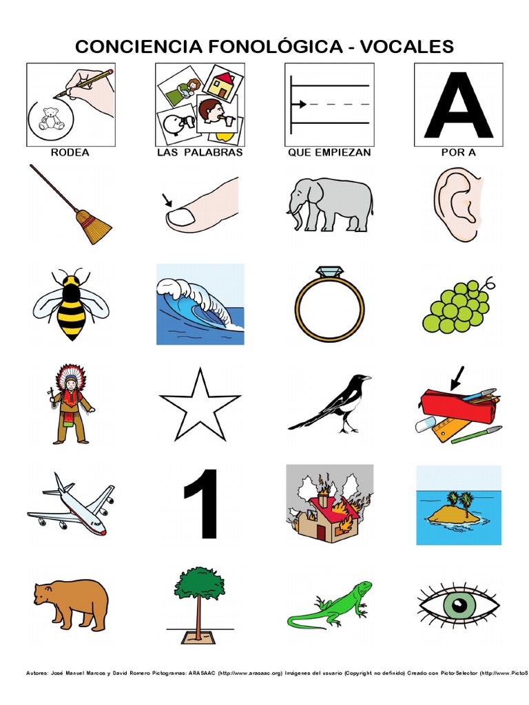 01 Conciencia Fonologica Vocales | PDF
