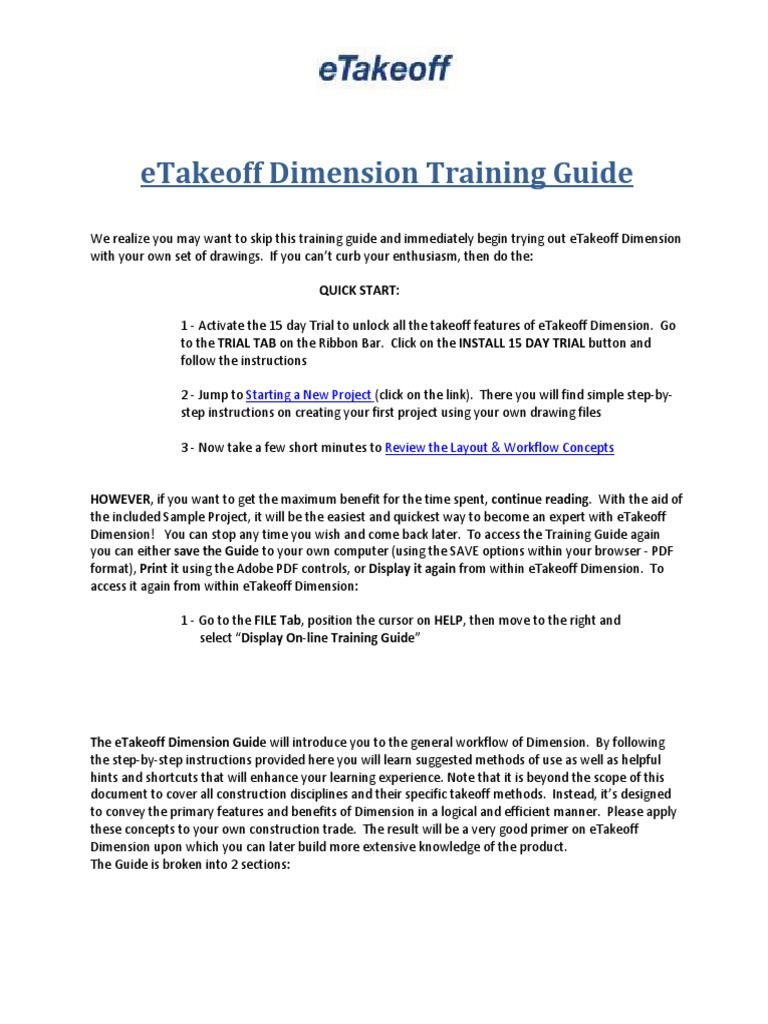 Dimension Online Training Guide | Download Free PDF | Drywall ...