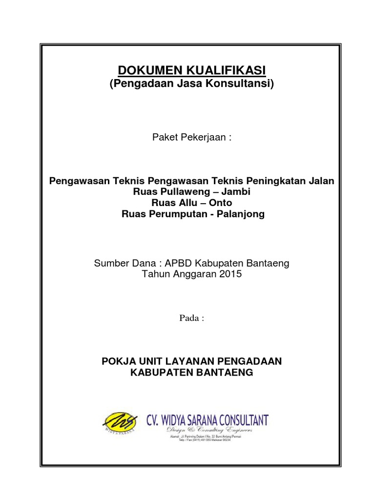 01.dokumen Kualifikasi PDF | PDF