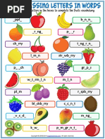 Fruits Vocabulary Esl Picture Dictionary Worksheet For Kids PDF | PDF