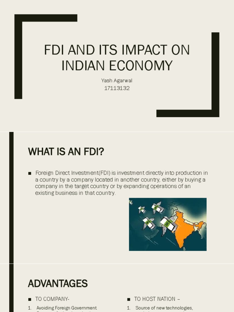 Impact of FDI on India's Economy | PDF | Foreign Direct Investment ...