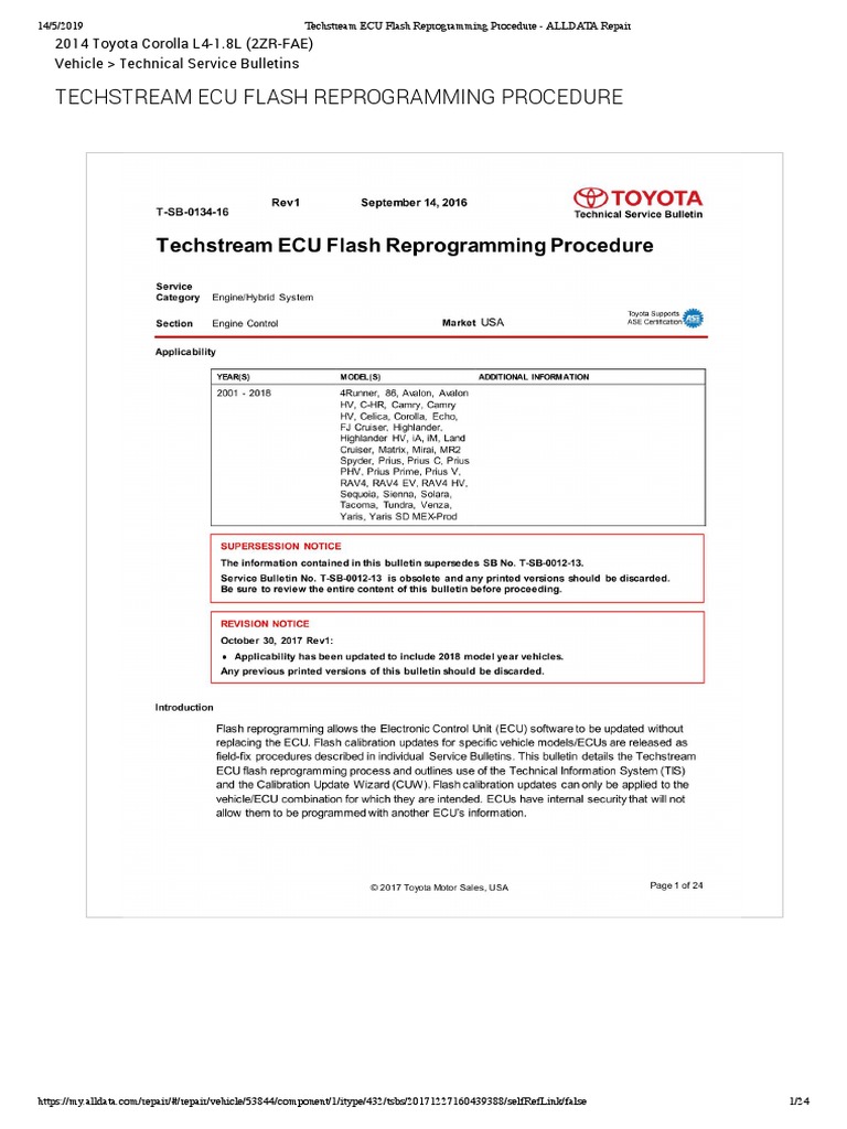 Toyota Corolla ECU Reprogram Guide | PDF | Automotive Technologies ...