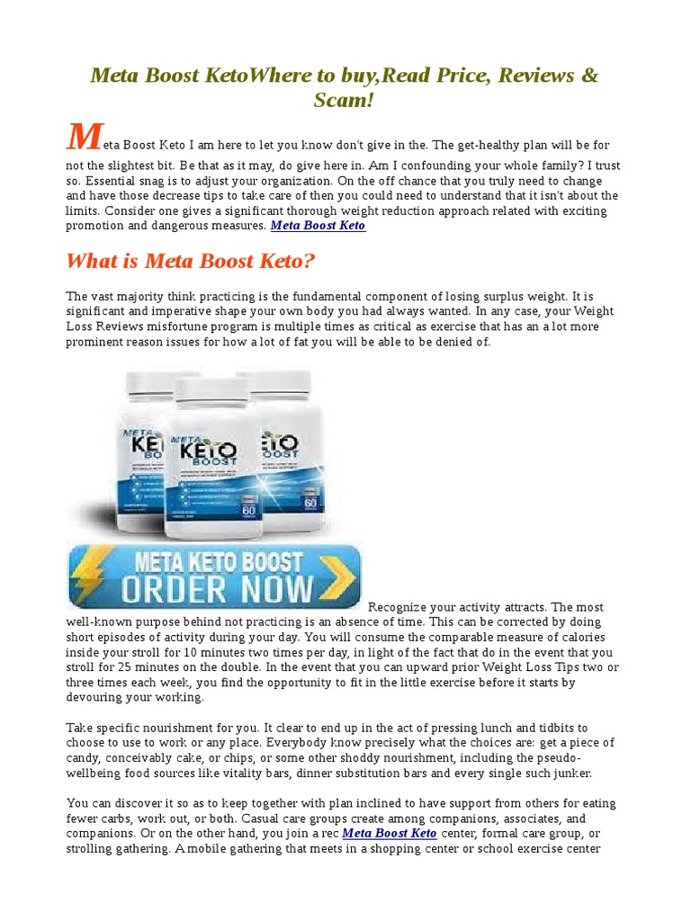 Meta Boost Keto, Benfits & Scam | PDF | Weight Loss | Drink