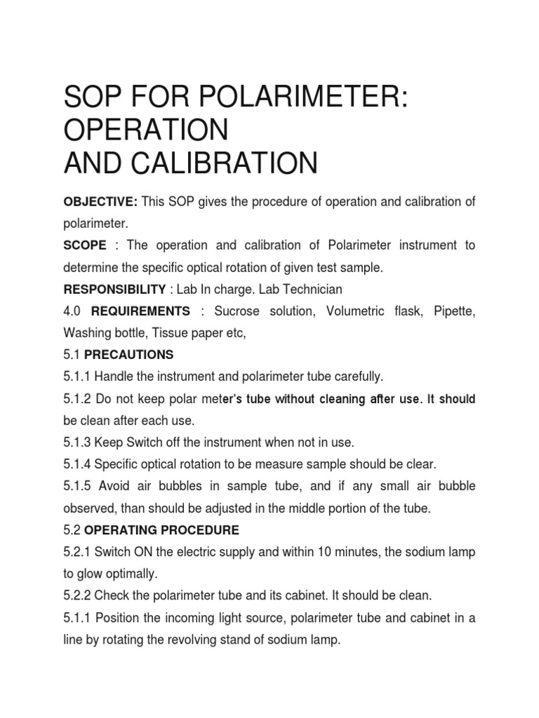 Sop For Polarimeter | PDF | Electromagnetic Radiation | Optics
