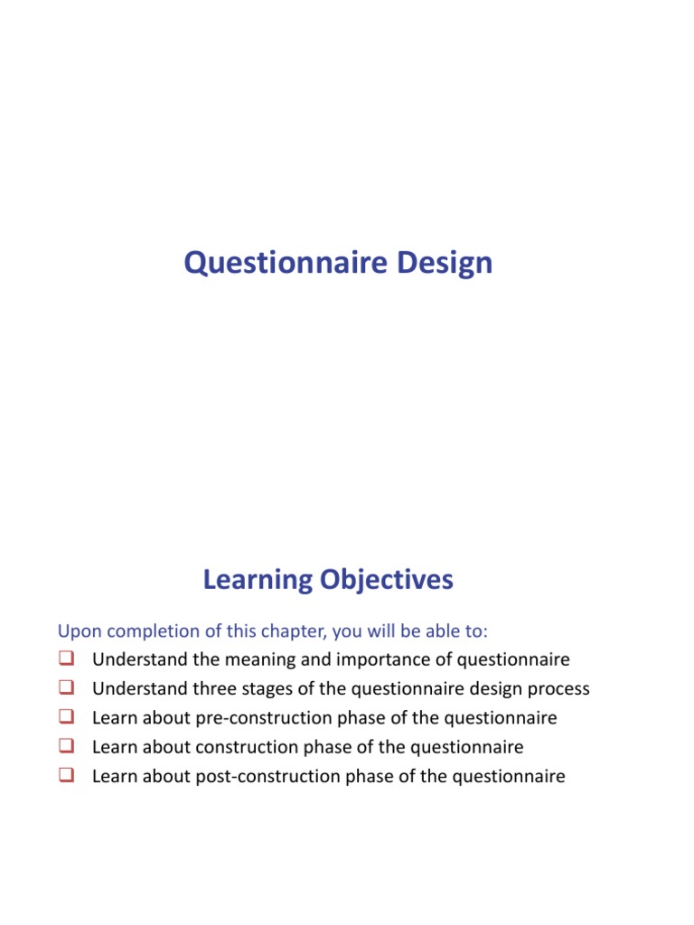 BRM 2019 Questionnaire Design | PDF | Survey Methodology | Questionnaire