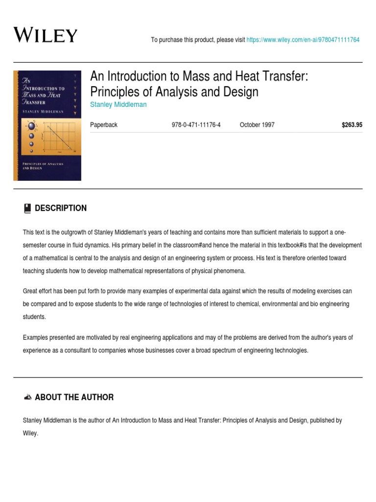 Wiley - An Introduction To Mass and Heat Transfer - Principles of ...