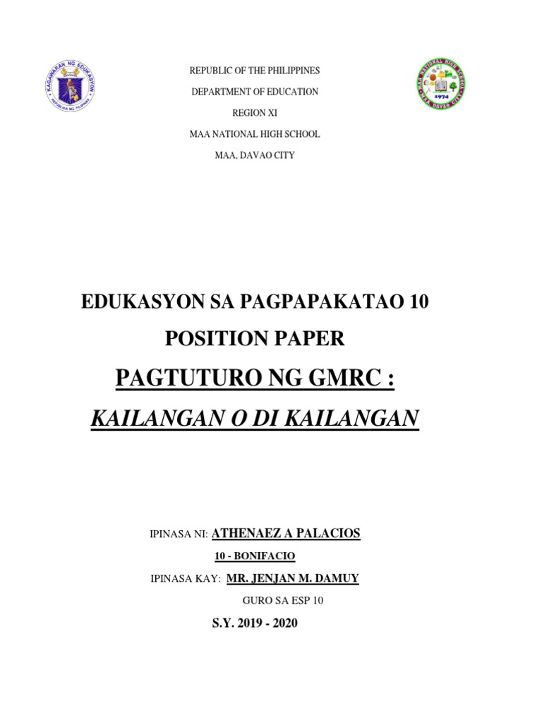 Esp Position Paper | PDF