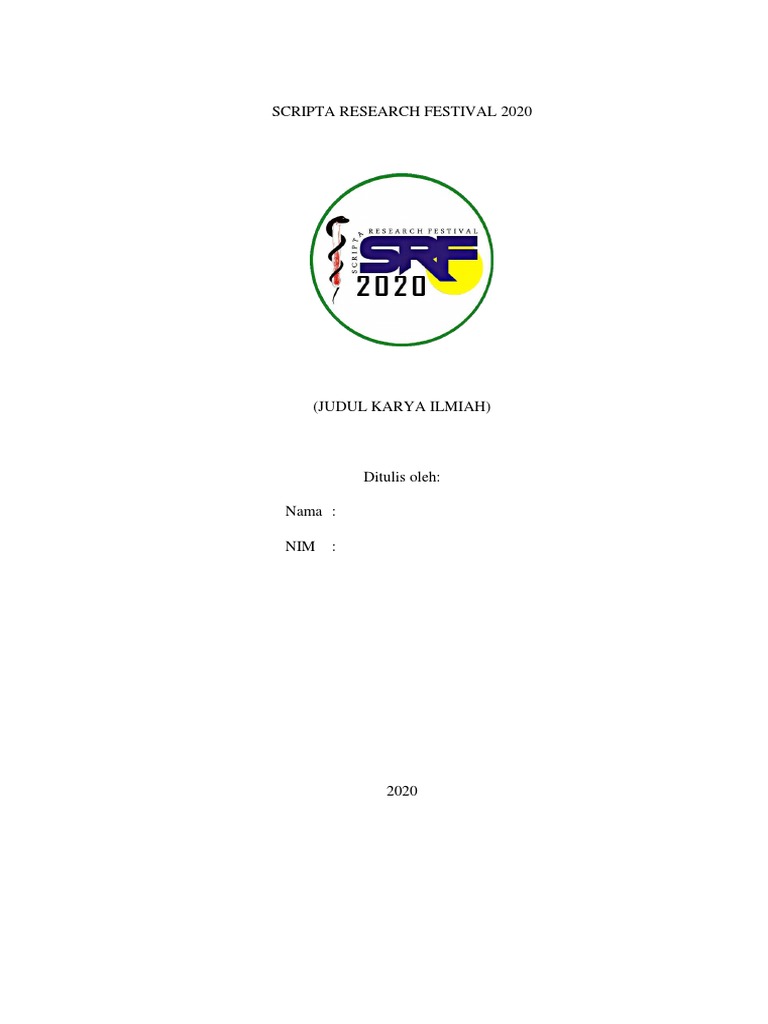 Template Cover Esai Ilmiah SRF 2020 | PDF
