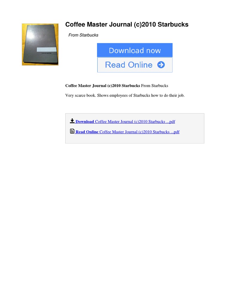 Starbucks Coffee Master Journal Guide | PDF | Starbucks | Books