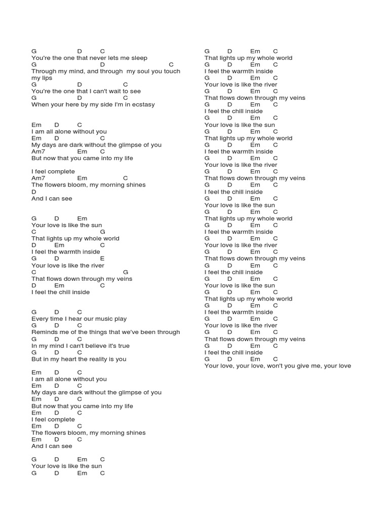 Your Love by Alamid: Lyrics & Chords | PDF