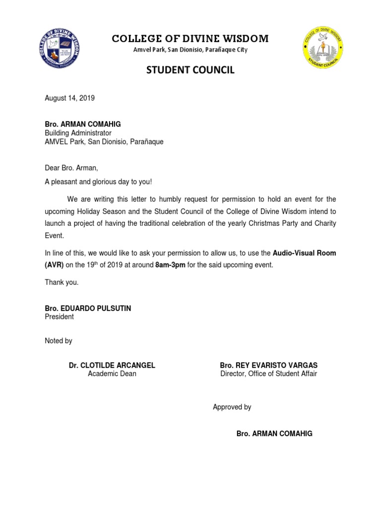 Christmas Party Permission Request Letter | PDF