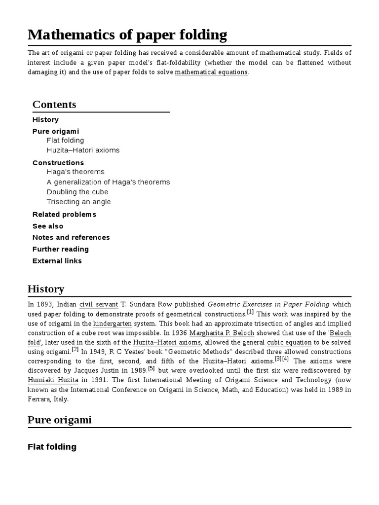 Mathematics of Paper Folding | PDF | Paper Folding | Paper Art