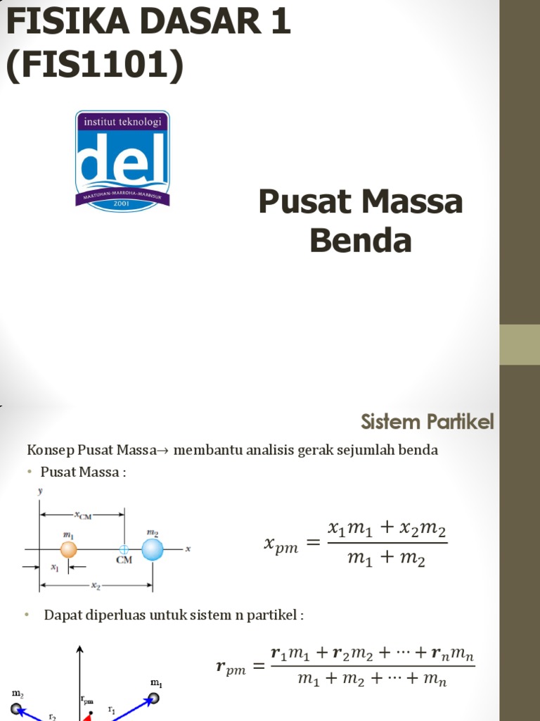 Pusat Massa dalam Sistem Partikel | PDF | Metode & Bahan Ajar