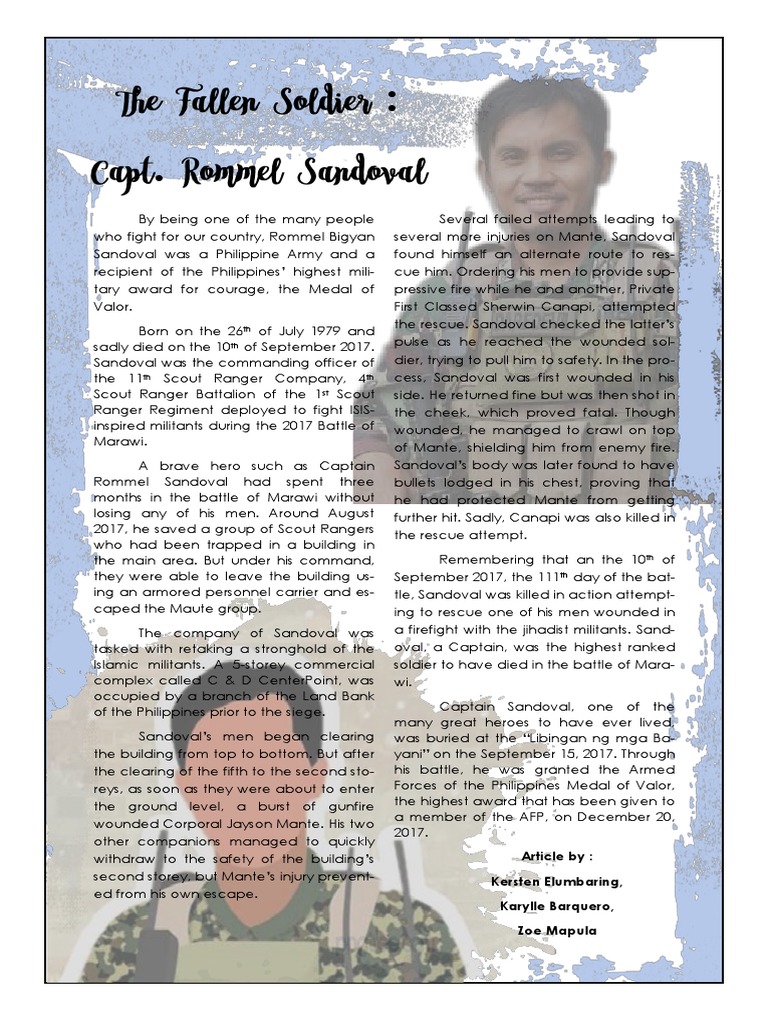 Capt. Rommel Sandoval | PDF | Warfare Of The Industrial Era | Military ...