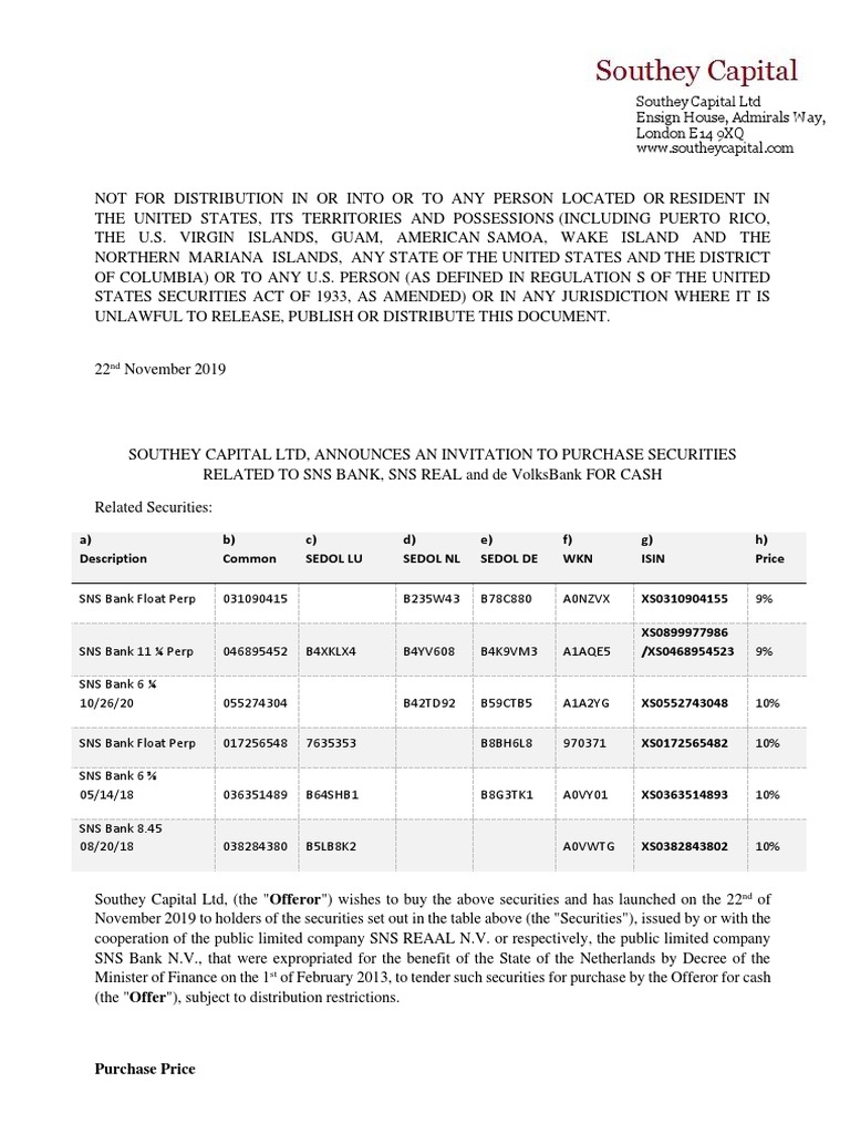 2019 11 SNS BANK + SNS REAAL Offer | PDF | Offer And Acceptance ...
