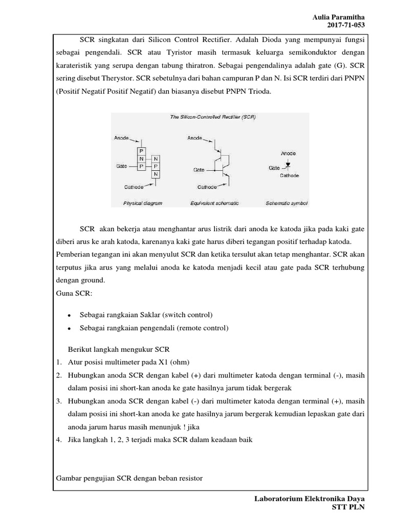 Scr Silicon Control Rectifier Pdf