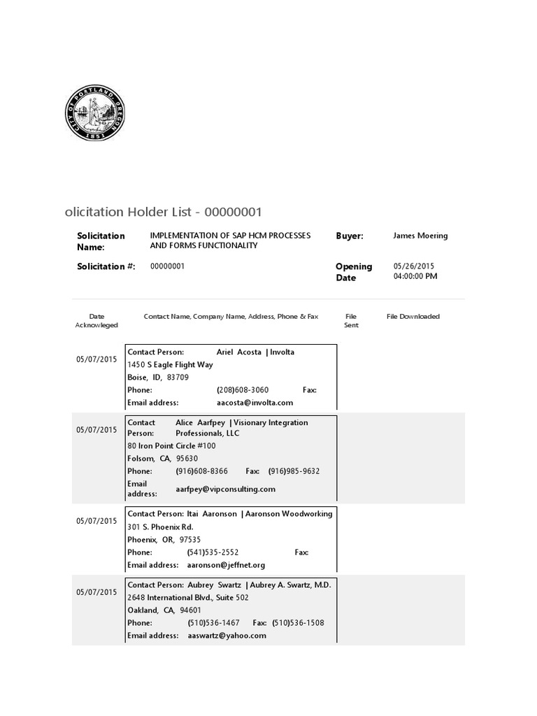 Solicitation Holder List | PDF | Companies | Computing